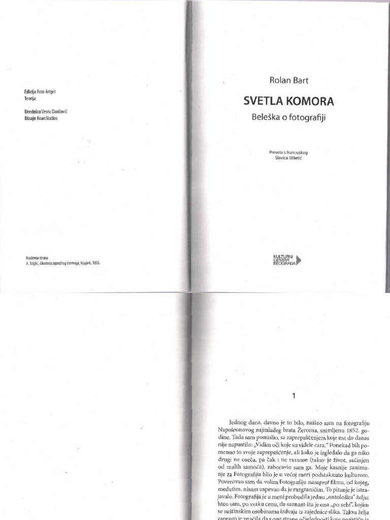 Svijetla Komora Rolan Bart | PDF
