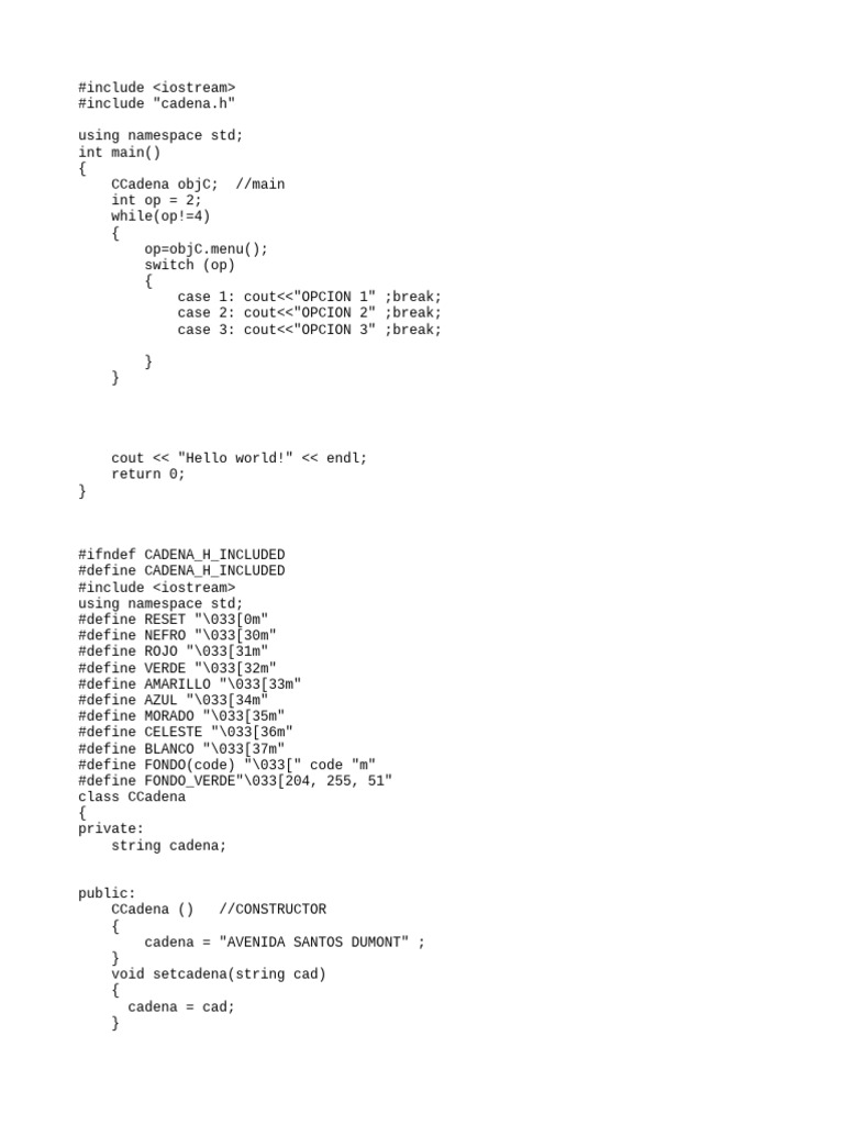 codigo poo 7 | PDF | Programación de computadoras | Ingeniería de software