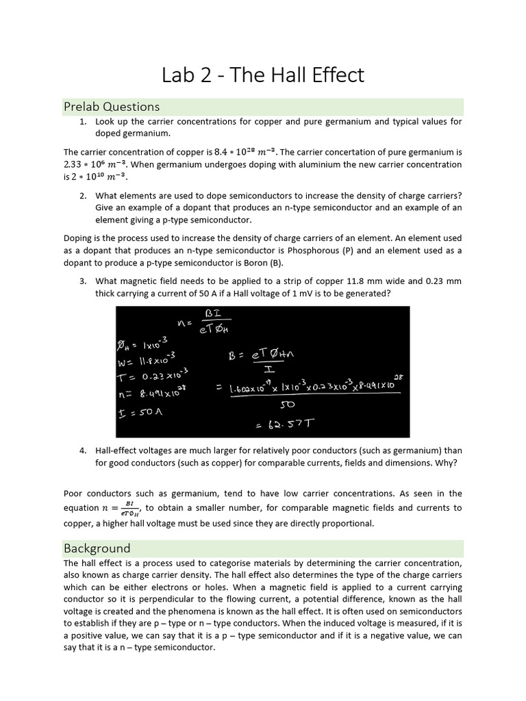 The Hall Effect-1 | PDF | Doping (Semiconductor) | Semiconductors