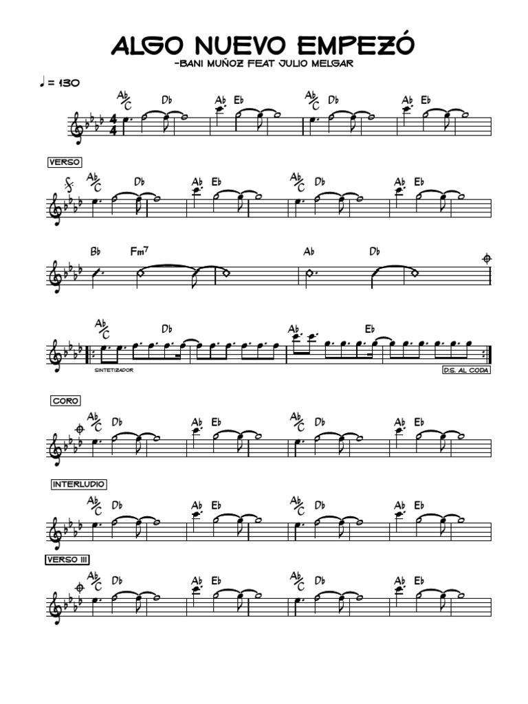 ALGO NUEVO EMPEZÓ - Partitura Completa | PDF