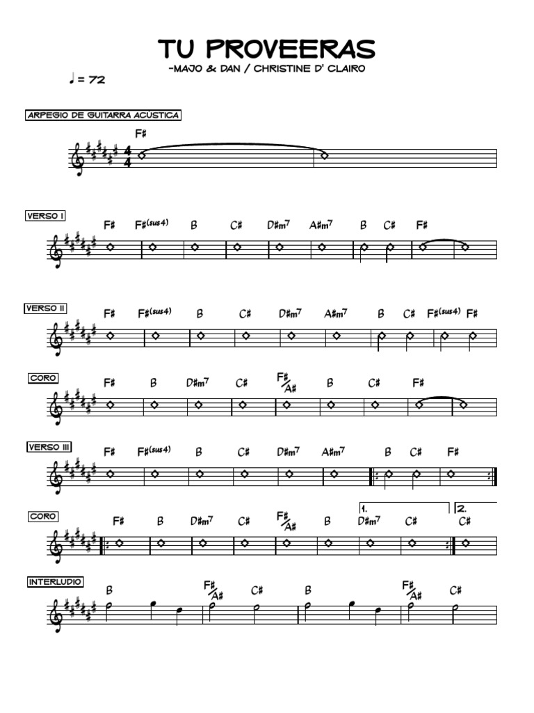 TU PROVEERAS - Partitura Completa | PDF