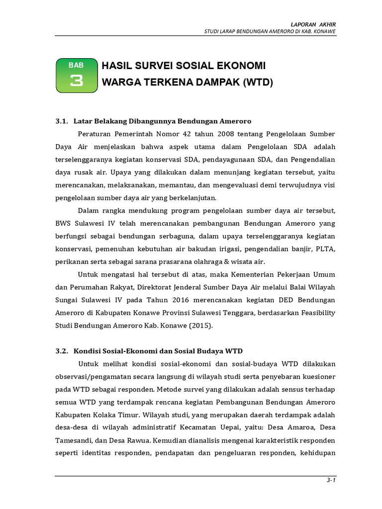 BAB 3 - Hasil Sosek WTD | PDF