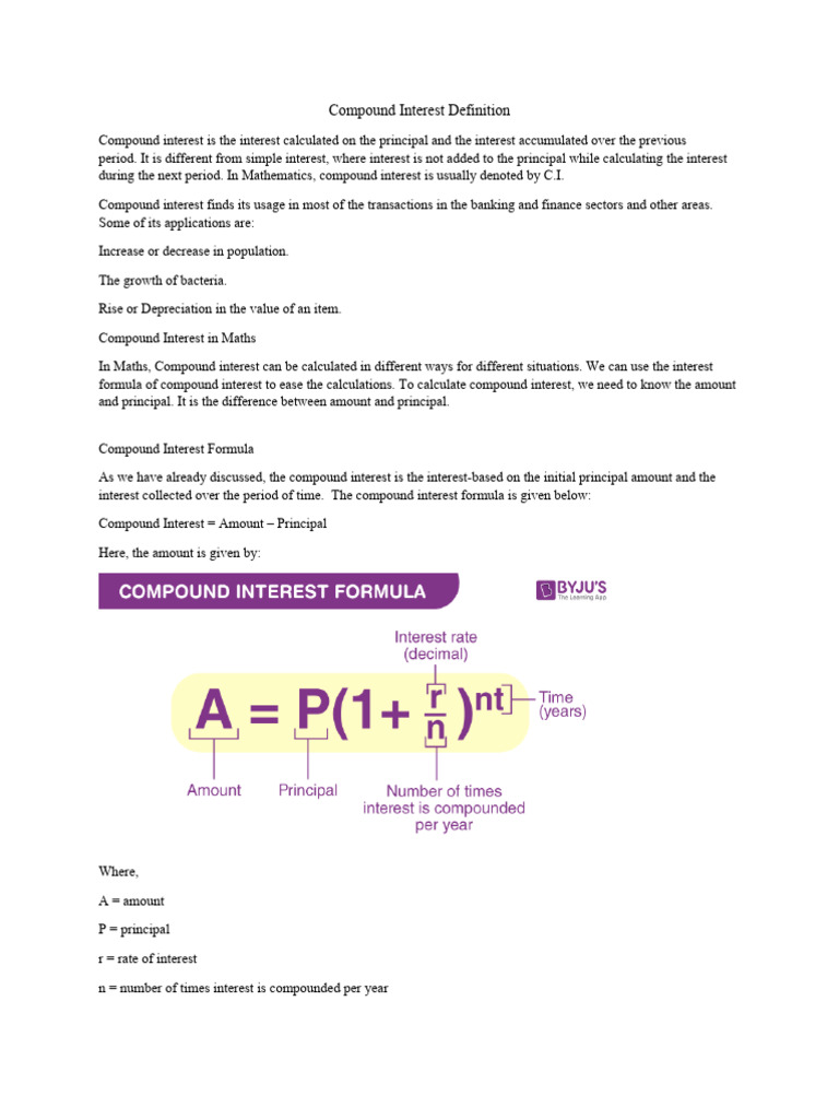 Compound Interest Definition | Download Free PDF | Compound Interest ...