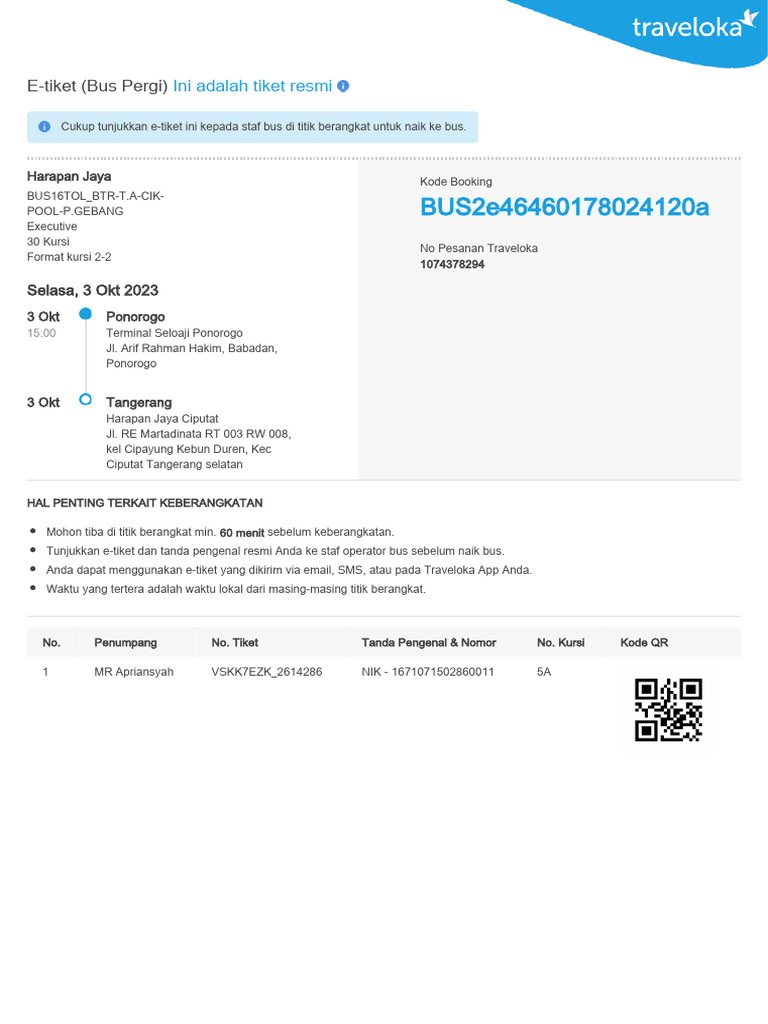 BUS AWAY E-Ticket | PDF