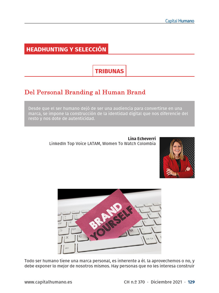 Del Personal Branding Al Human Brand | PDF | Marca | Narcisismo