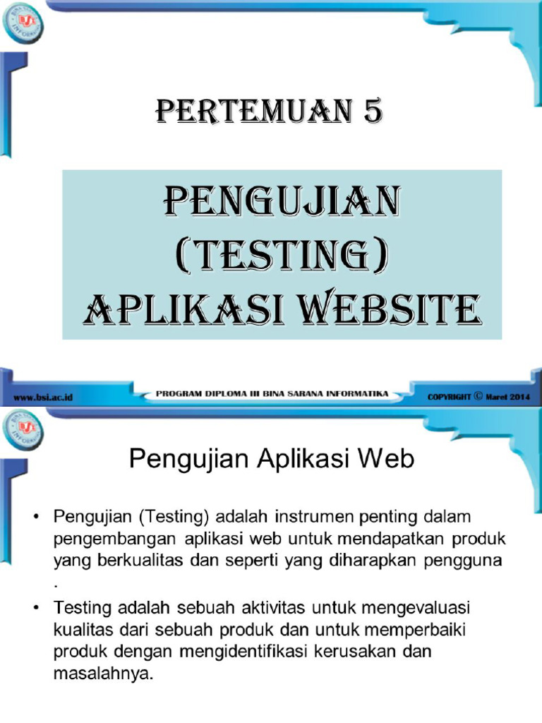 Pengujian Testing Aplikasi Website - PPT Download | PDF