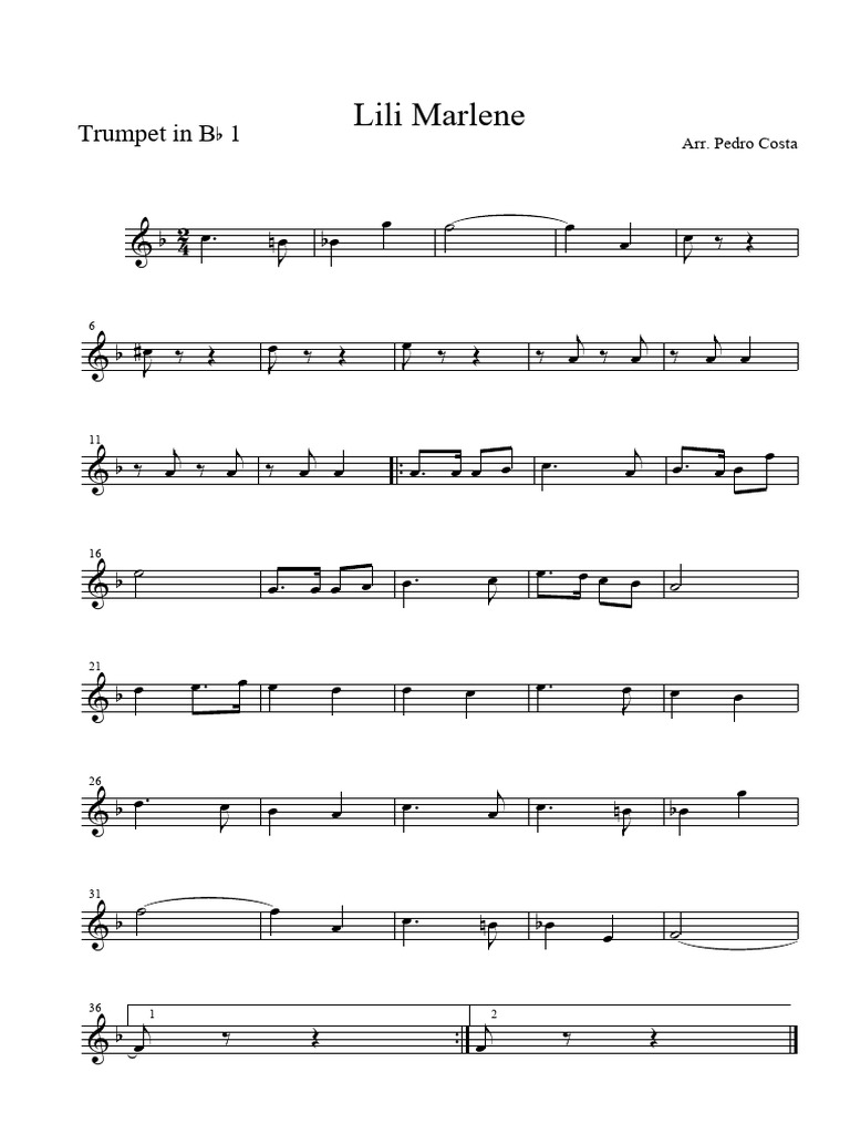 Lili Marlene - Trompete | PDF