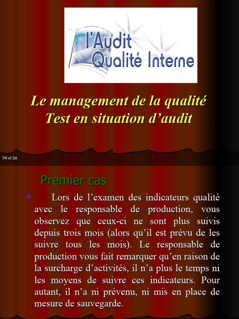 Test Sur Les Situations D'audit | PDF