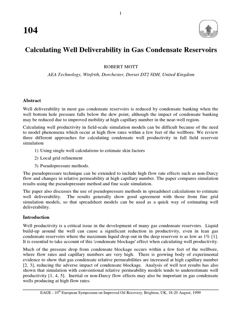 Gas Condensate Well Deliverability 1676898391 | PDF | Petroleum ...