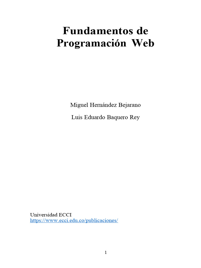 Fundamentos de Programacion Web Version 1.0 EDITORIAL ECCI | PDF ...