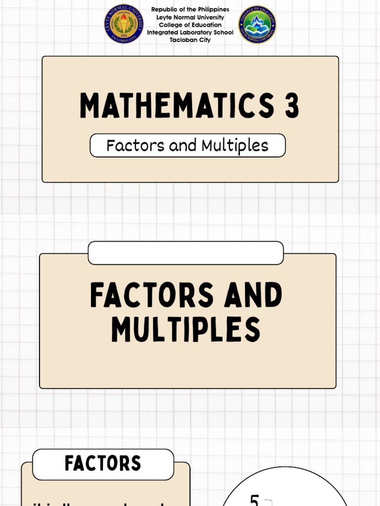 Math 3 - Factors and Multiples | PDF | Mathematical Notation ...