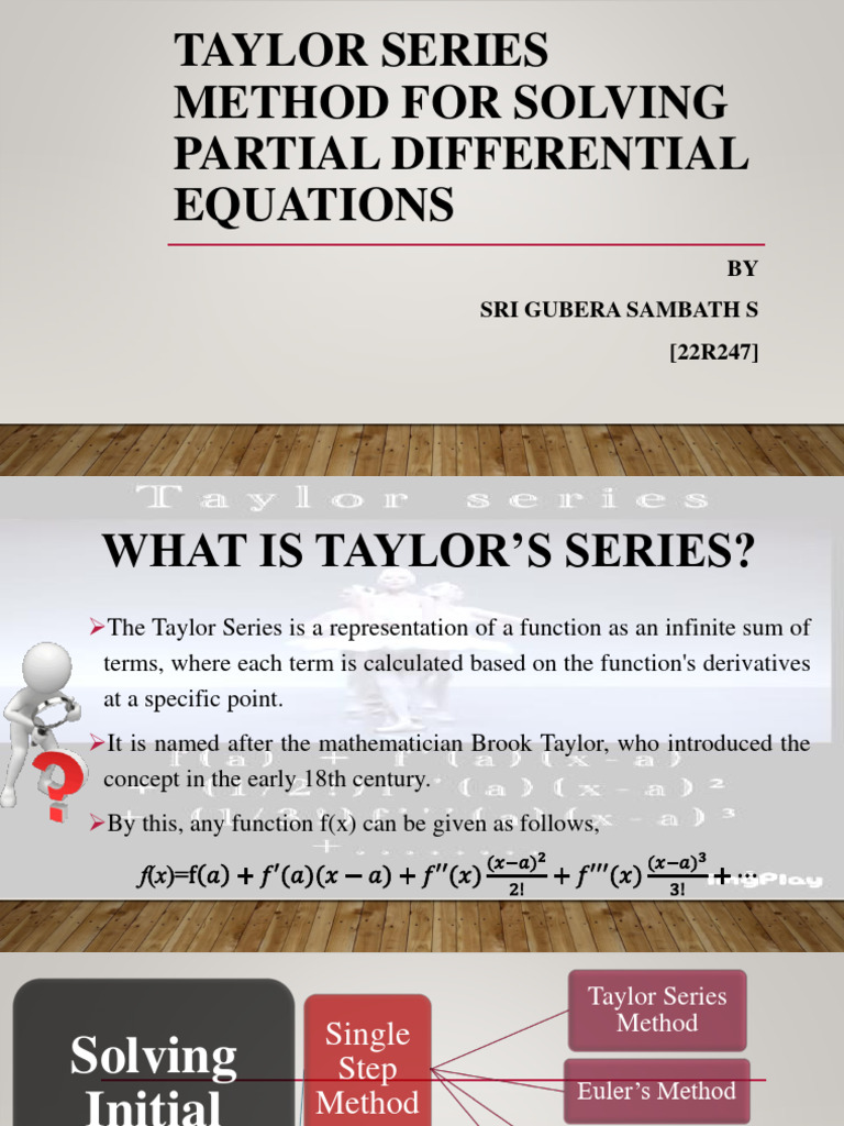 Taylor Series Method For Solving Partial Differential Equations | PDF ...