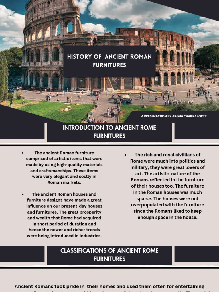 Ancient Roman Furniture Overview | PDF | Furniture | Bed