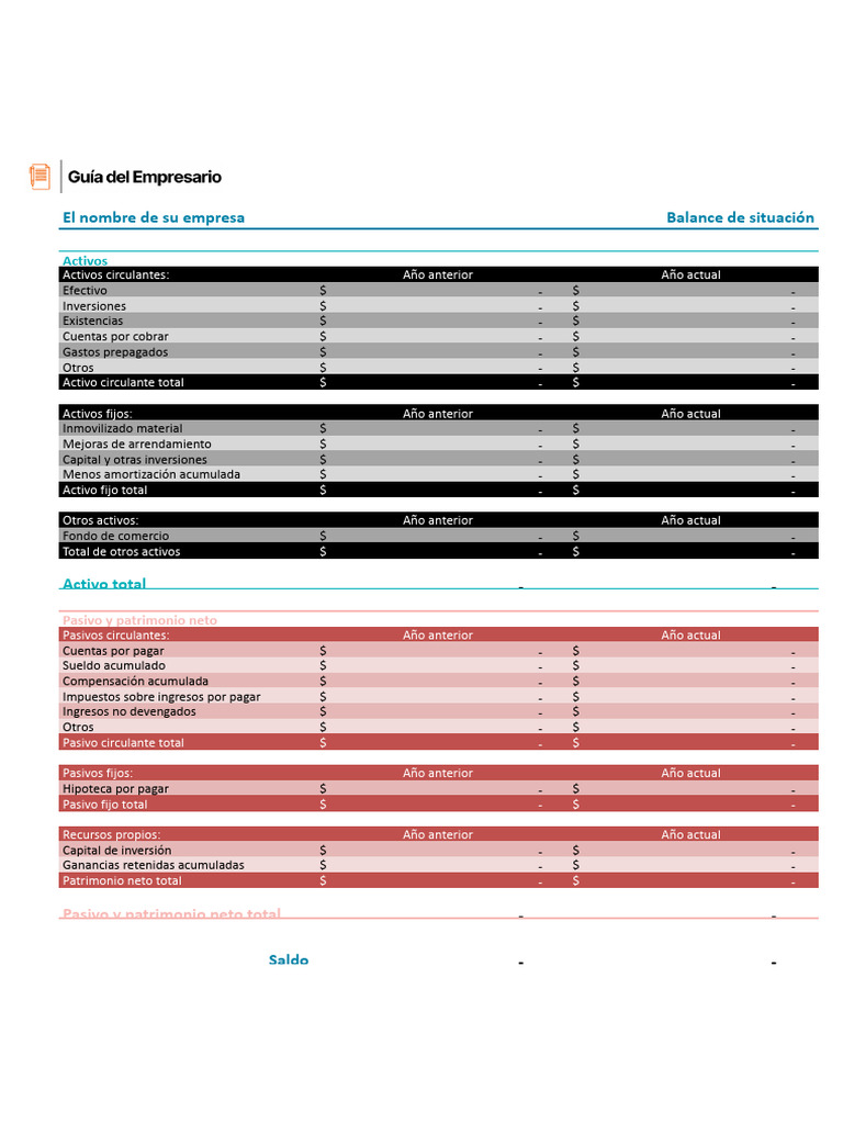 Plantilla Balance General en Excel.xlsx - Balance General | PDF | Hoja ...