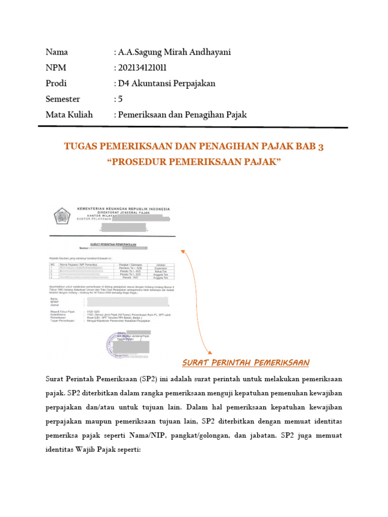RMK Bab 3 Pemeriksaan Pajak | PDF