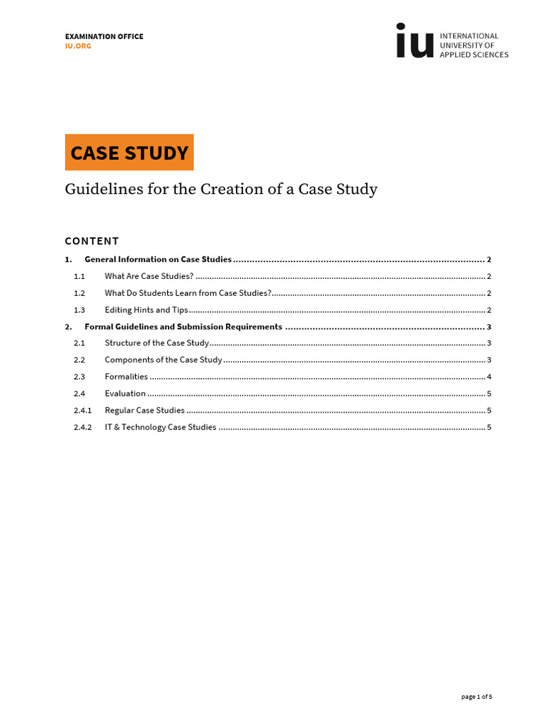 Guidelines Case Study | PDF | Experience | Information