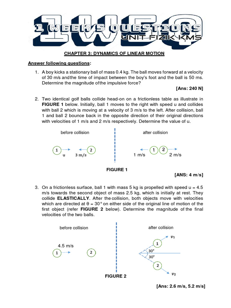 1w5q Chapter 3 Dynamics of Linear Motion | PDF | Collision | Force