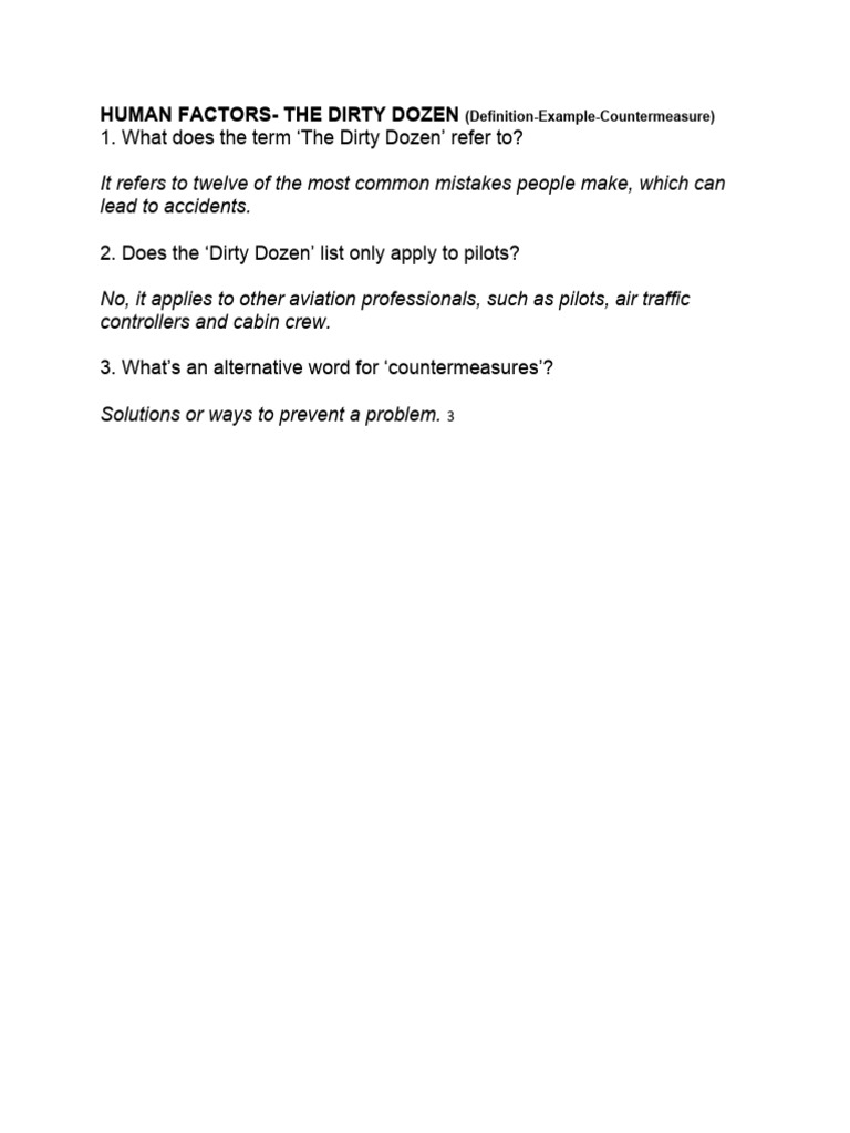 02 Revision Human Factors Definitions Examples Countermeasures | PDF 02 Revision Human Factors Definitions Examples Countermeasures | PDF