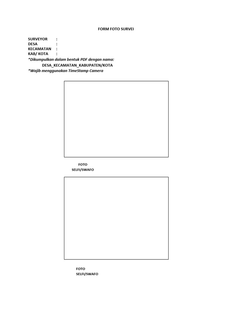 Form Foto - Dokumentasi Survei | PDF