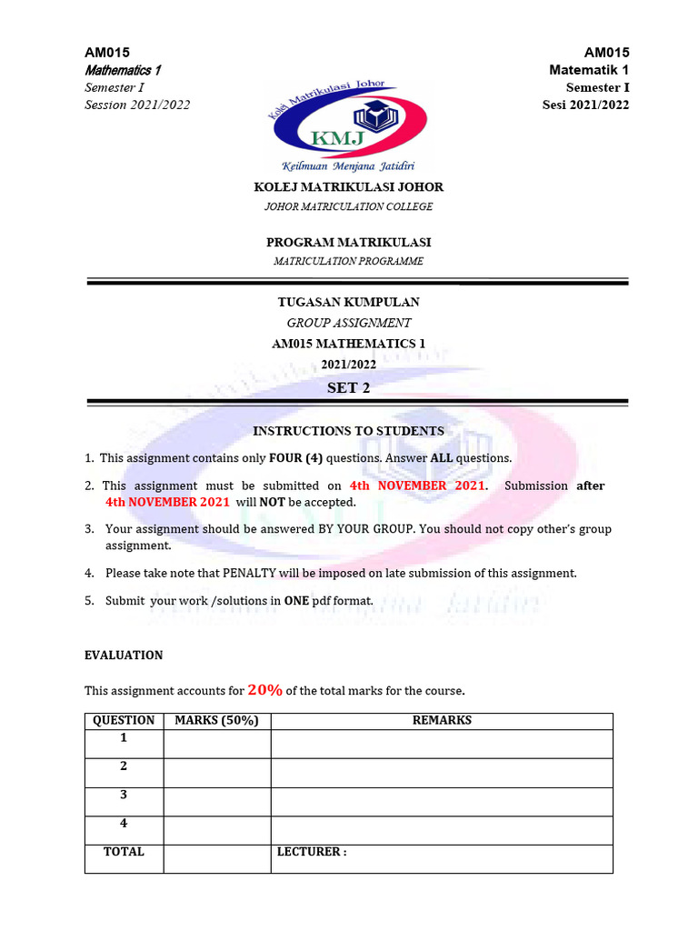 Soalan Set 2 (Assignment Math) | PDF | Function (Mathematics) | Applied Mathematics
