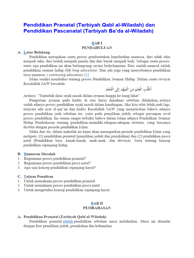 Pendidikan Pranatal | PDF