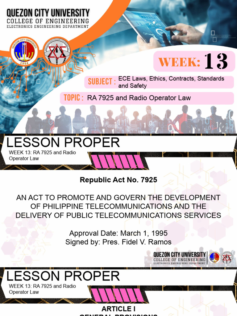 GROUP 7 RA 7925 and Radio Operator Law REPORT 1 | PDF | Amateur Radio ...