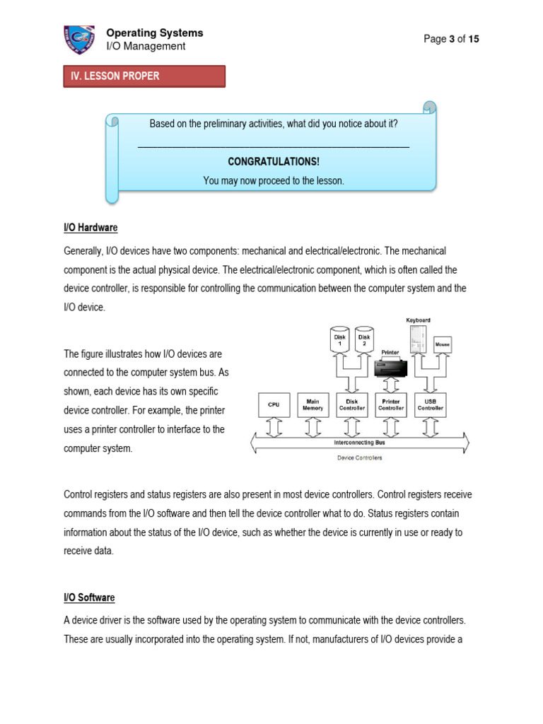 OPERSYS Module17-Content-Lesson | PDF | Operating System | Device Driver