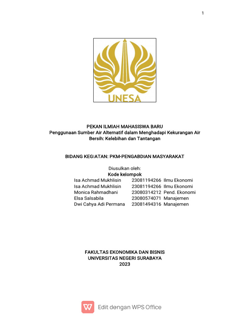 Salinan TEMPLATE PROPOSAL PKM-PM PIMBA 2023 | PDF