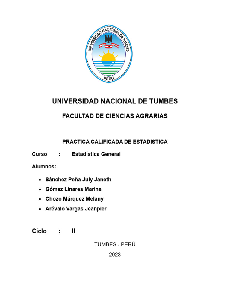 Universidad Nacional de Tumbes Estadistica | PDF