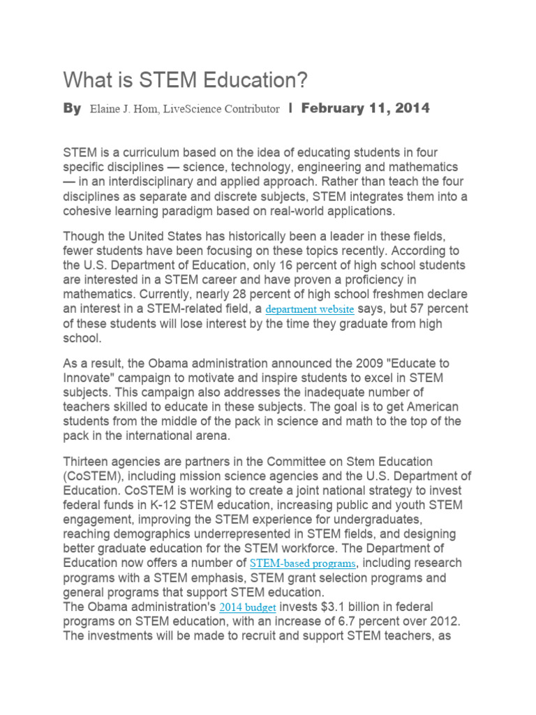 What - Is - STEM - Education | PDF | Science, Technology, Engineering ...