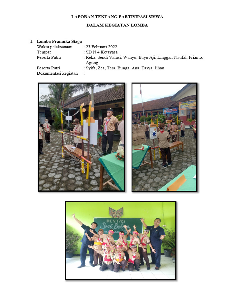 Laporan Tentang Partisipasi Siswa | PDF
