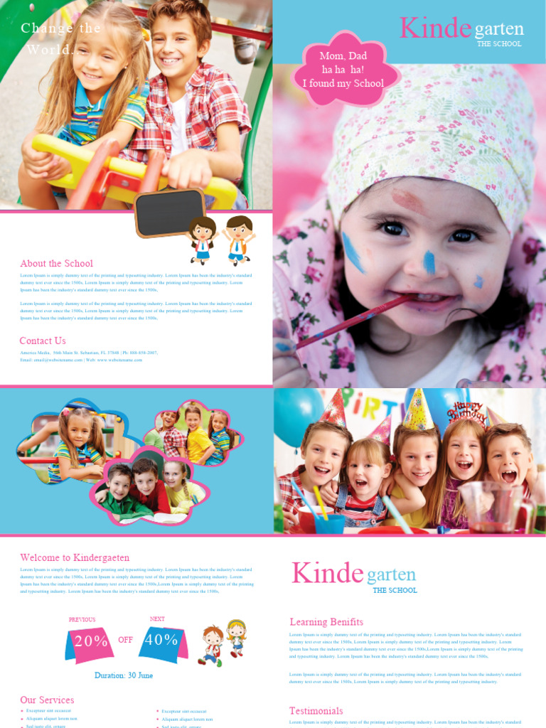 Kindergarten Bi-Fold Brochure | Download Free PDF | Tullii