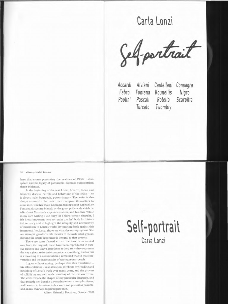 Lonzi Self Portrait | PDF