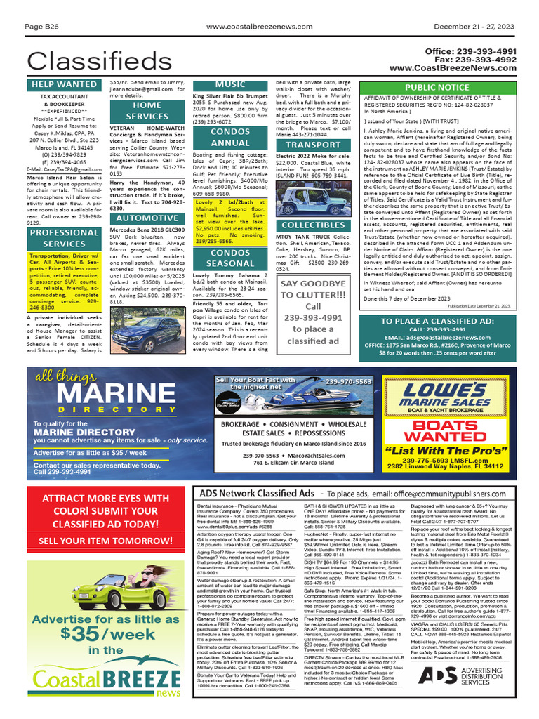 Classifieds: Marine | Download Free PDF | Common Law