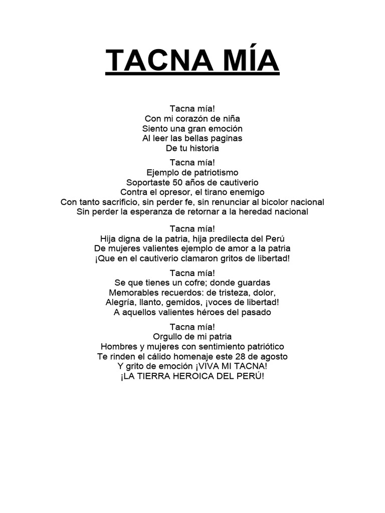 Tacna Mía | PDF