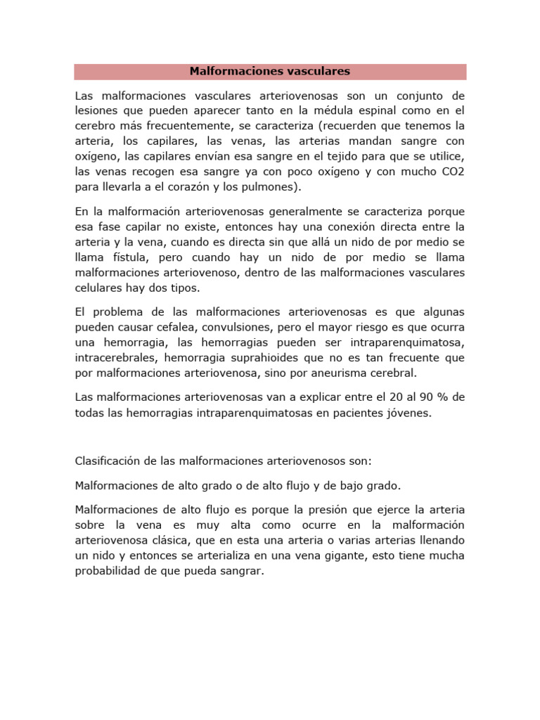 Malformaciones Vasculares | PDF