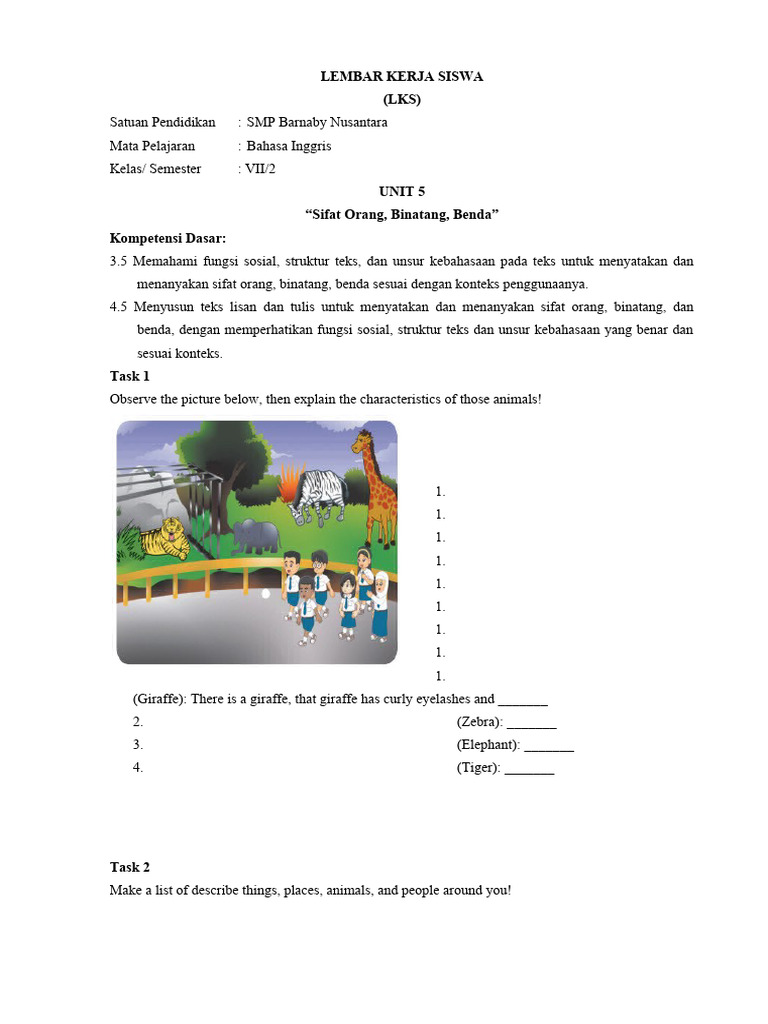 LKS Kelas 7 Sem 2 | PDF