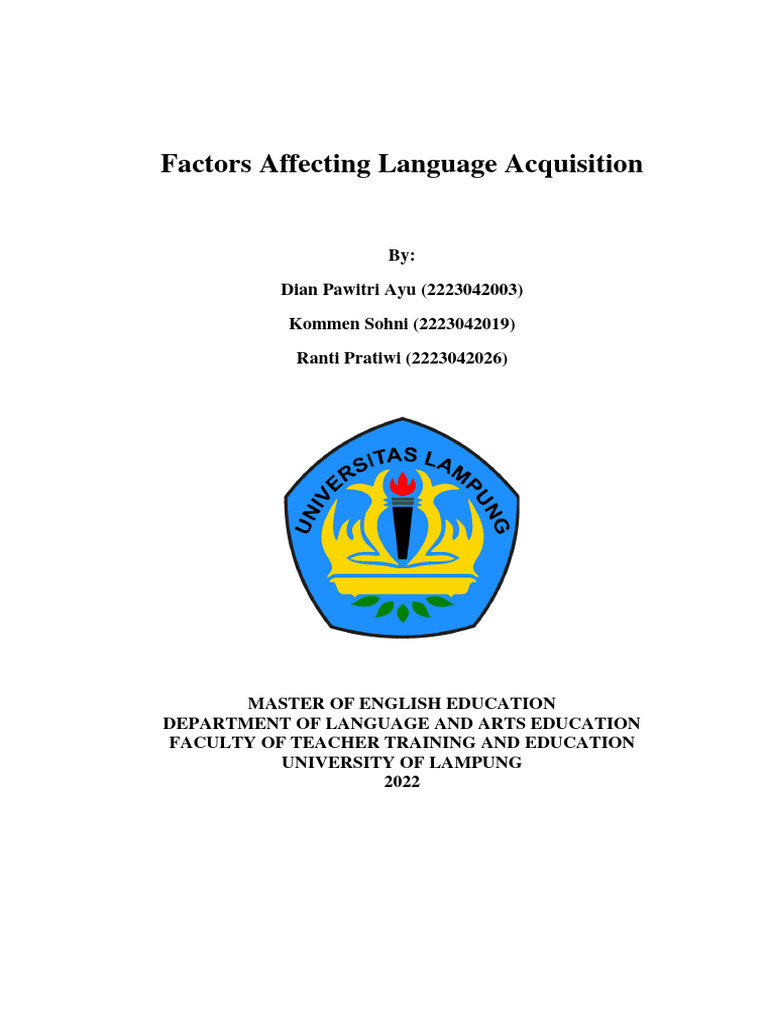 Language Acquisition Paper | PDF | Second Language Acquisition | Second ... Language Acquisition Paper | PDF | Second Language Acquisition | Second ...