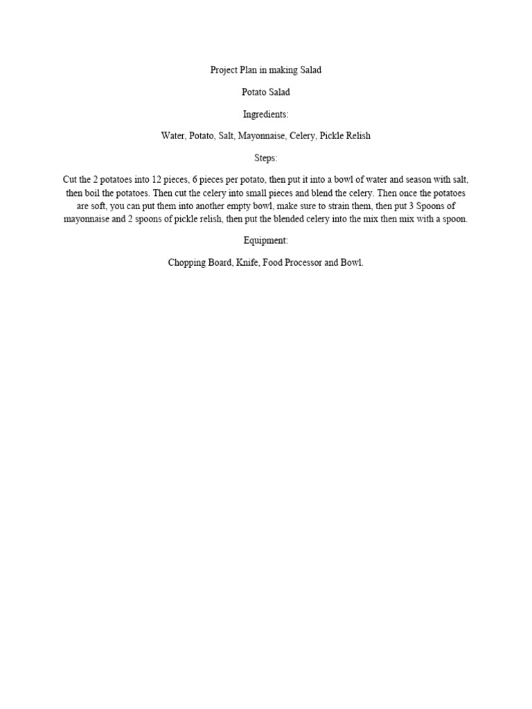 Easy Potato Salad Recipe Guide | PDF