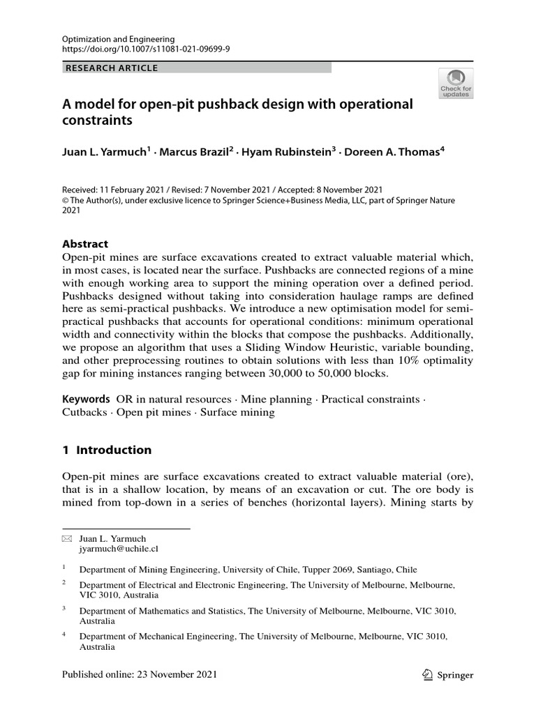 A Model For Open-Pit Pushback Design | PDF