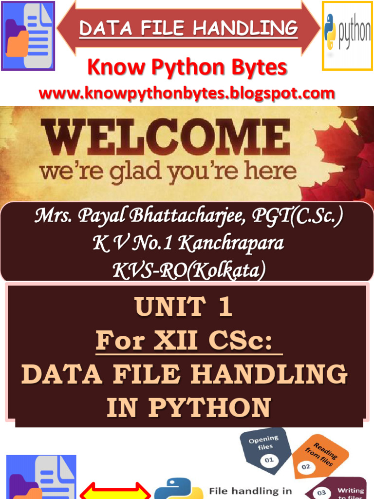 Python Data File Handling Xii Cs 2022 23 As On 28 10 2022 Pdf Comma Separated Values