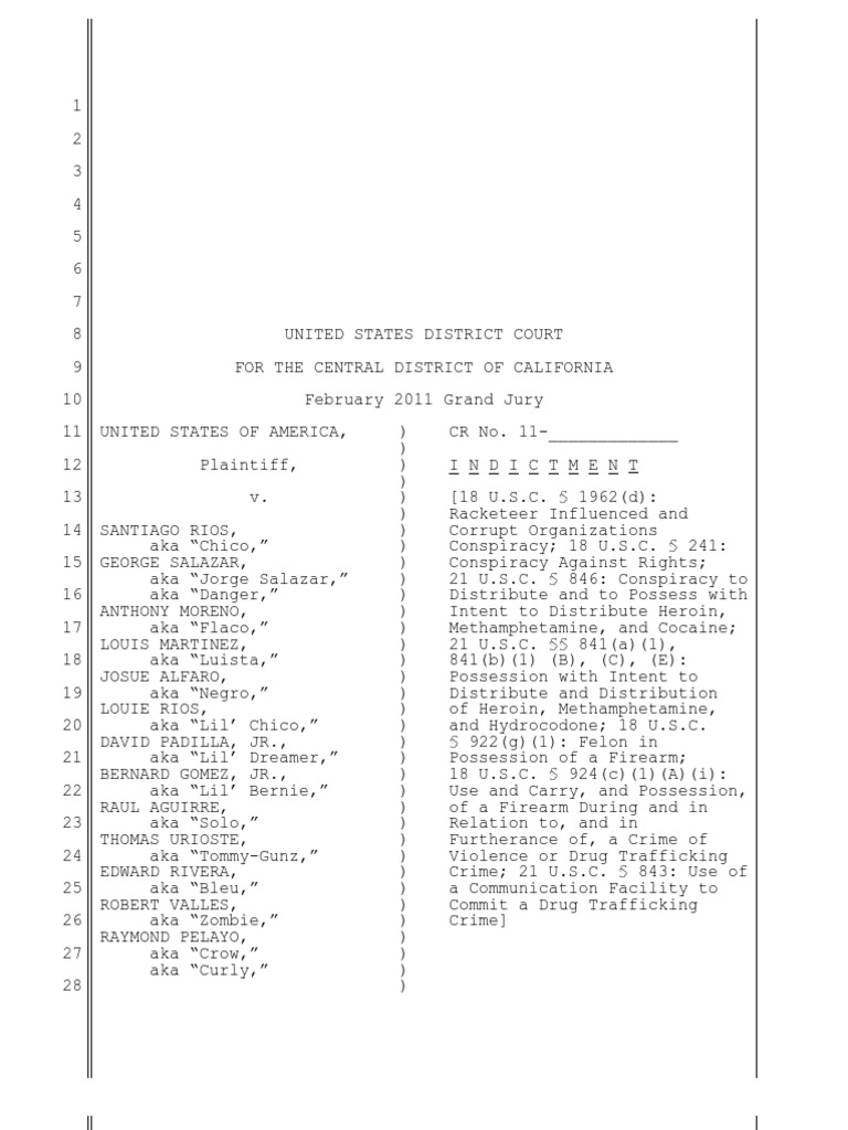 Azusa 13 Rico Civil Rights Indictment | PDF | Gang | Organized Crime