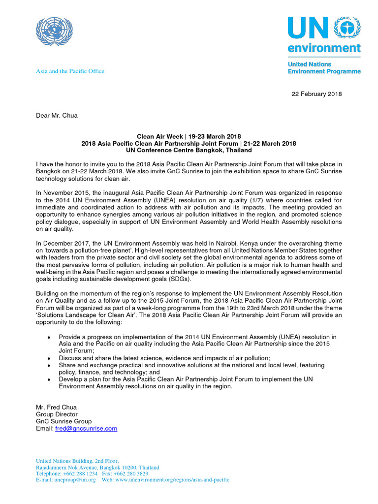 UNEP APCAP Joint Forum & Exhibition | PDF | Air Pollution | Environment