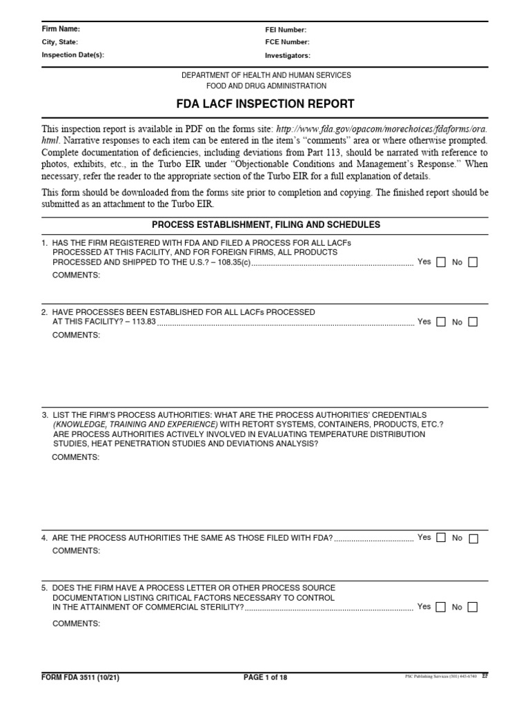 FDA-3511 Stat Sec Ext 10-18-21 | PDF | Water | Food And Drug Administration