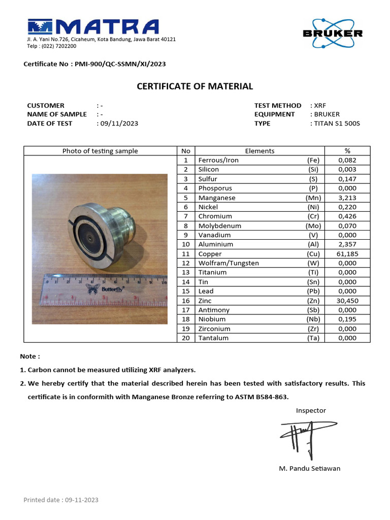 CERTIFICATE MATERIAL Bronze | PDF
