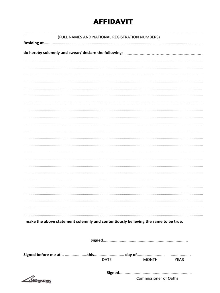 Affidavit Form | PDF | Affidavit | Government