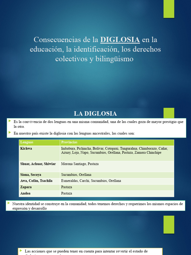 Consecuencias de La DIGLOSIA en La Educación | PDF | Multilingüismo | Ecuador