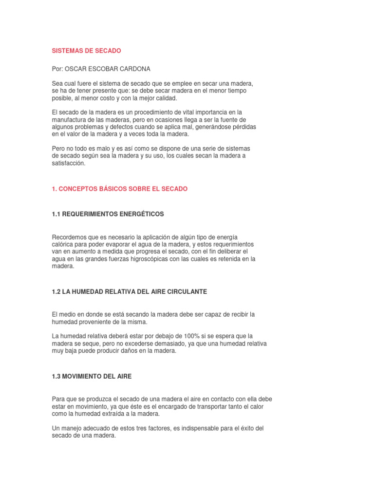 Sistemas de Secado | PDF