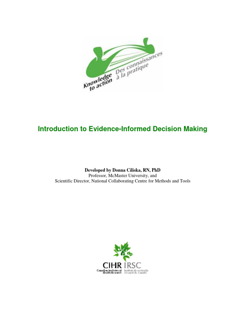 Introduction To EIDM | PDF | Systematic Review | Evidence Based Medicine