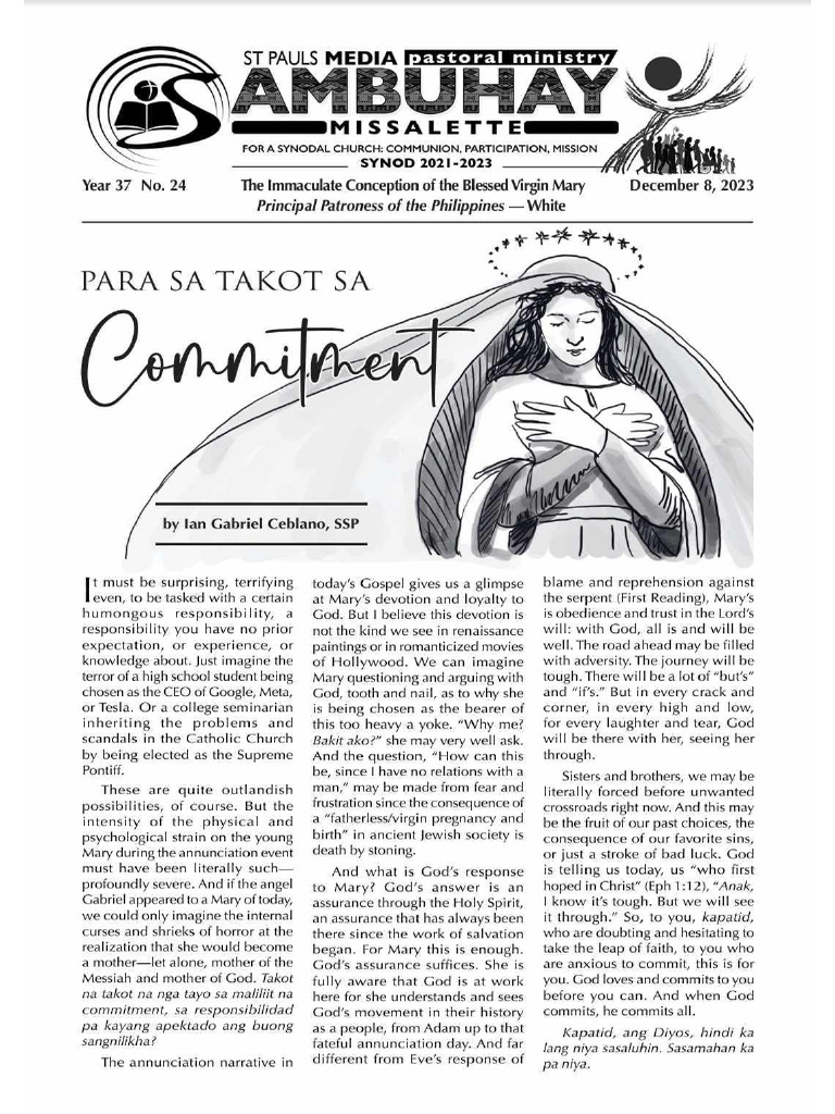 SAMBUHAY 8 December 2023 IMMACULATE CONCEPTION ENGLISH | PDF